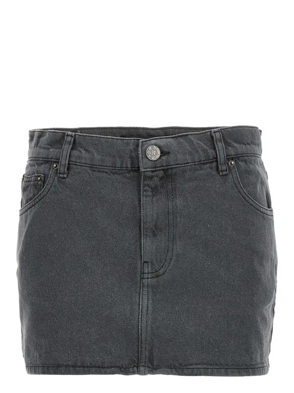 Remain Birger Christensen Nela Denim Mini Skirt - Gray