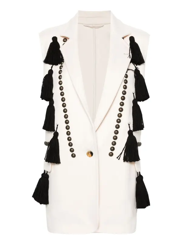 Max Mara Studded Wool Vest - White