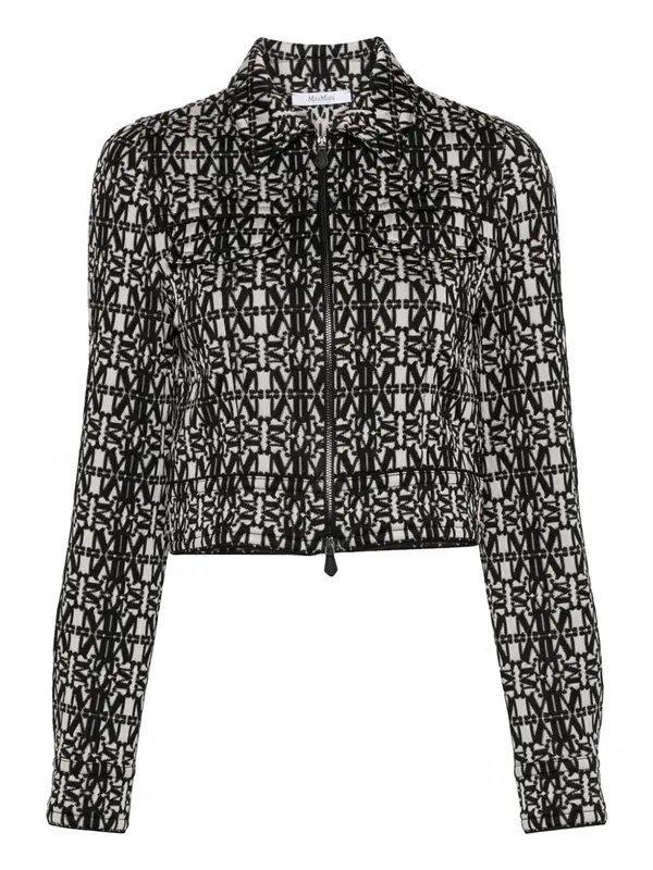 Max Mara Printed Cropped Jacket - White