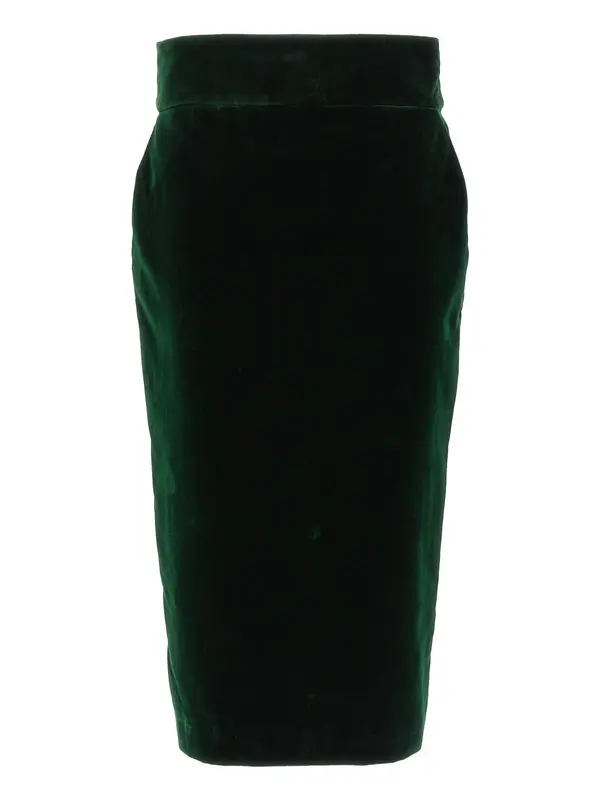 Alexandre Vauthier Velvet Midi Skirt - Green