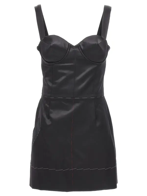 MAISON MARGIELA Contrast Stitching Corset Dress - Black