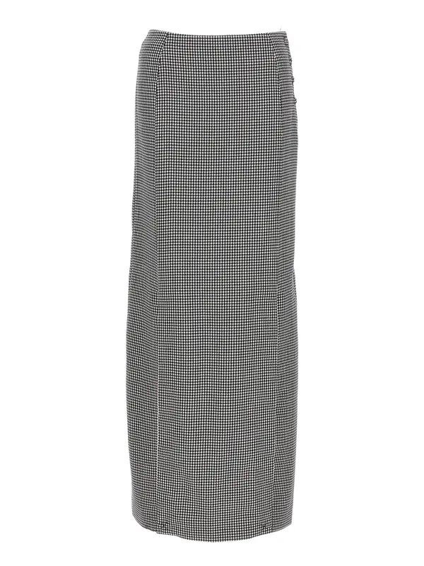 Thom Browne Pied De Poule Long Skirt - White/black