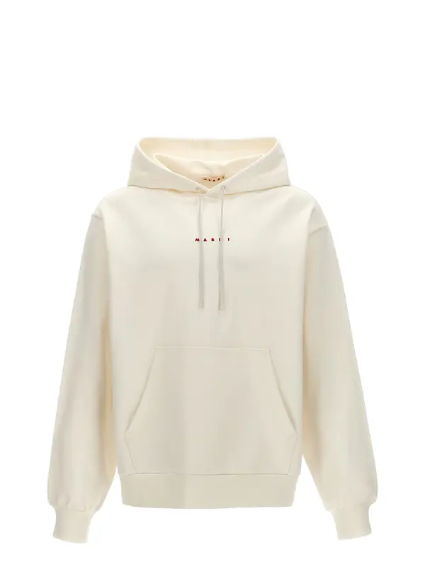 Marni Logo Hoodie - White