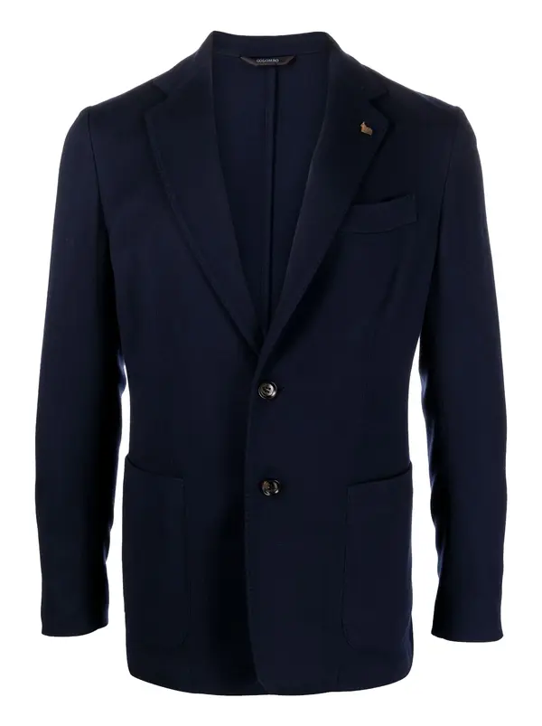 Colombo Wool Single-breasted Blazer - Blue