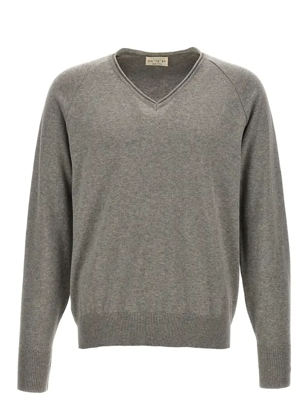 MA'RY'YA V-neck Sweater - Gray