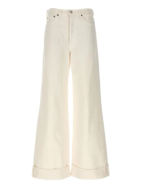 AGOLDE Dame' Wide Leg Jeans - White