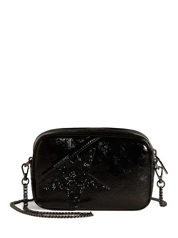 GOLDEN GOOSE Star Mini Leather Crossbody Bag - Black