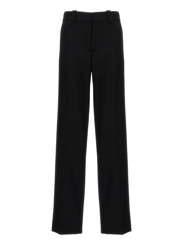 Rabanne Wool Straight Leg Trousers - Black