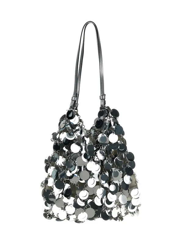 Rabanne Sparkle Discs Large Shoulder Bag - Silver