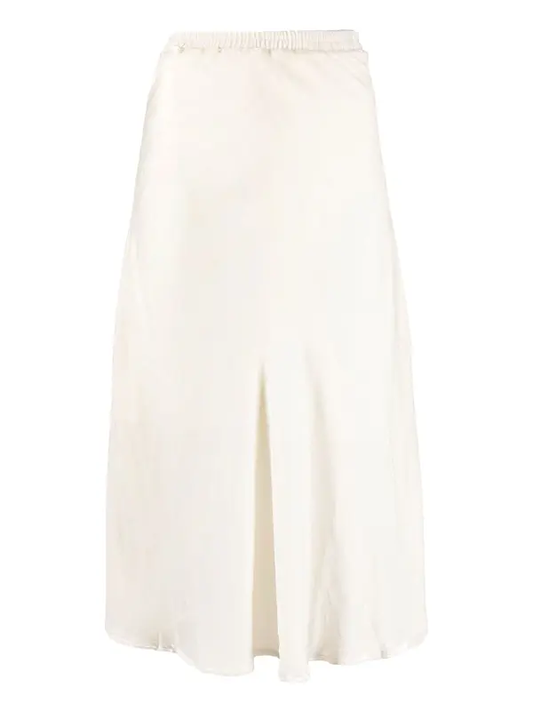 Gold Hawk Velvet Long Skirt - White