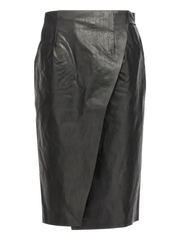KASSL EDITIONS Wrap Skirt Oil - Black