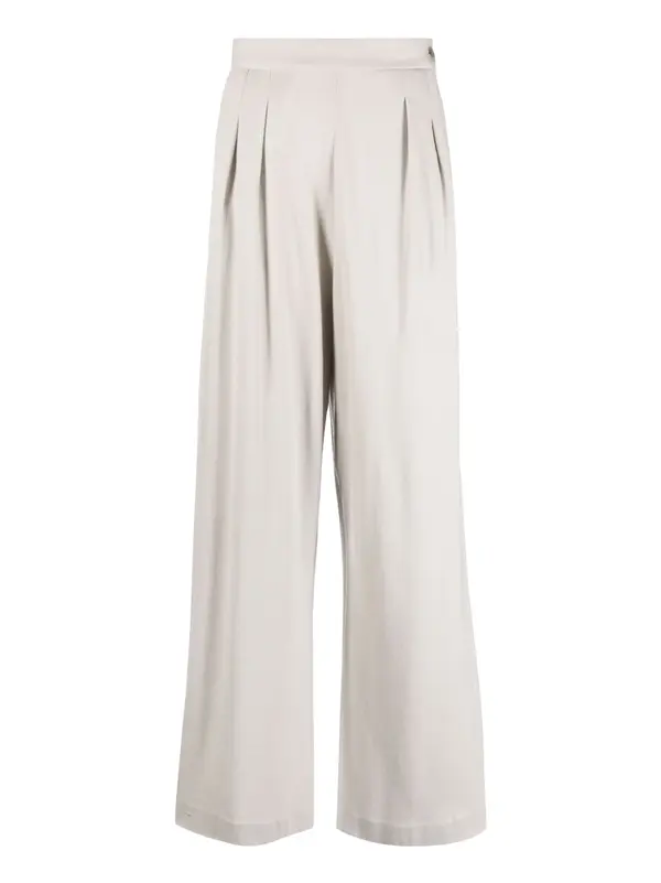 Fabiana Filippi Pleated Wide Leg Wool Trousers - White