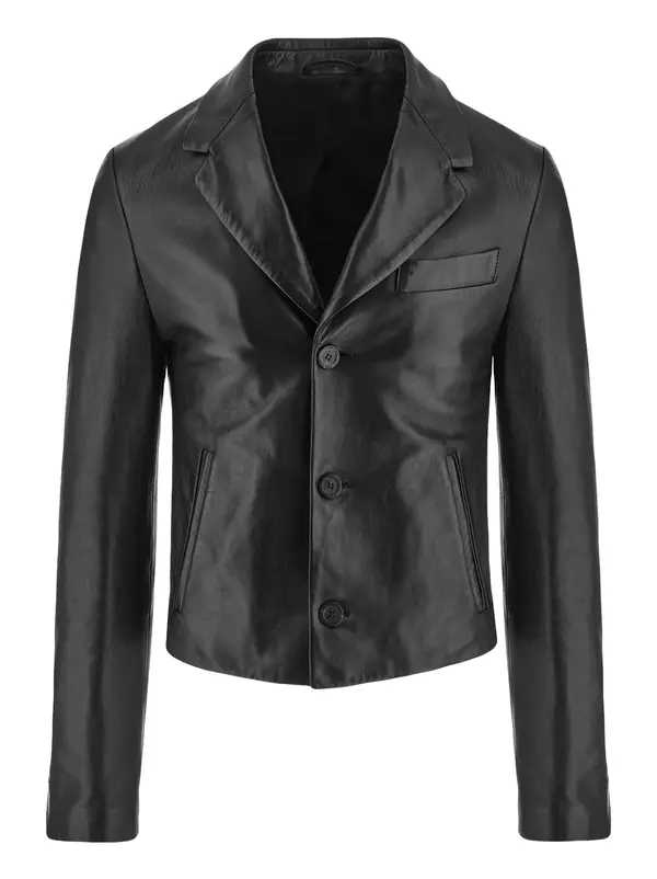 FERRAGAMO Nappa Leather Blazer - Black