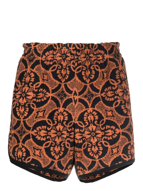 MARINE SERRE Printed Running Shorts - Orange