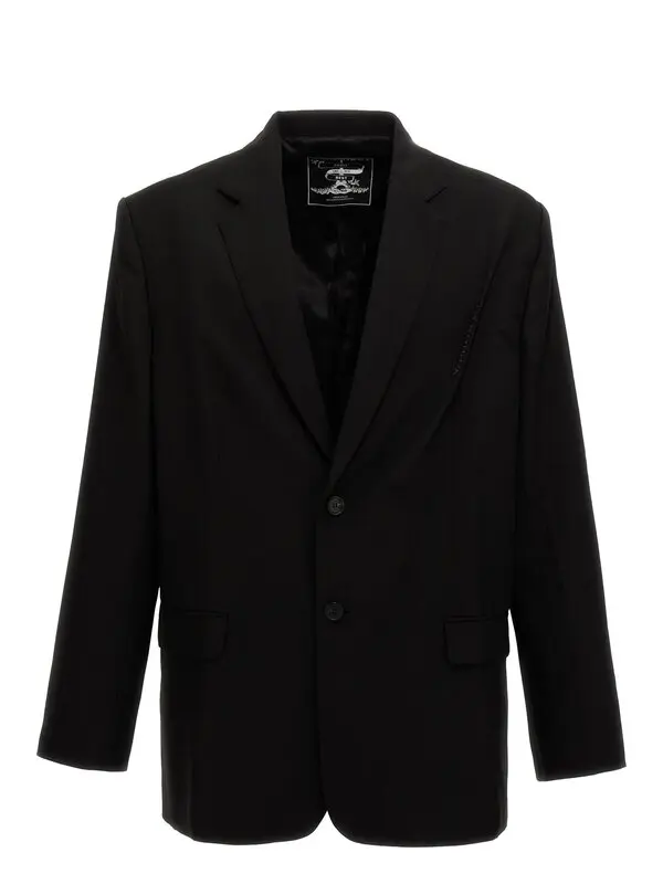 Y/project Pinched Logo' Blazer - Black