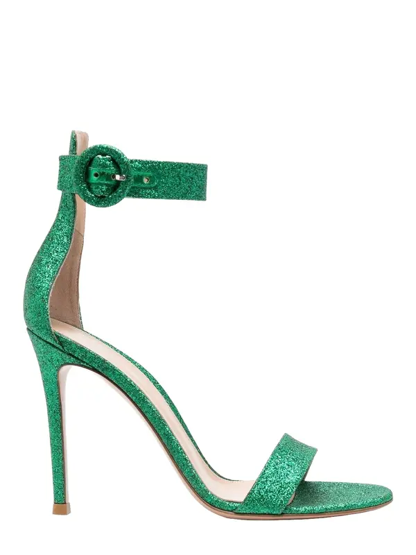 GIANVITO ROSSI Portofino Starlight High Heel Sandals - Green