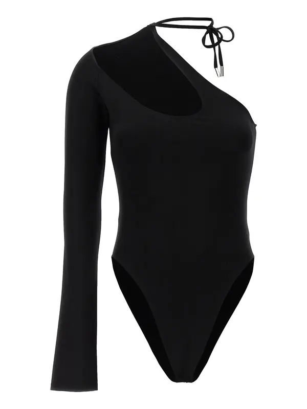 David Koma Asymmetrical Bodysuit - Black