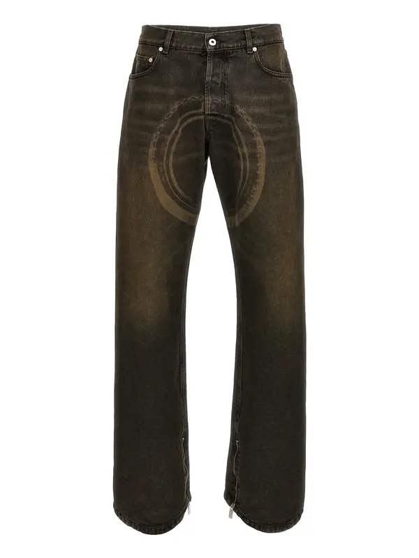 Off-White Relax Round Jeans - Gray
