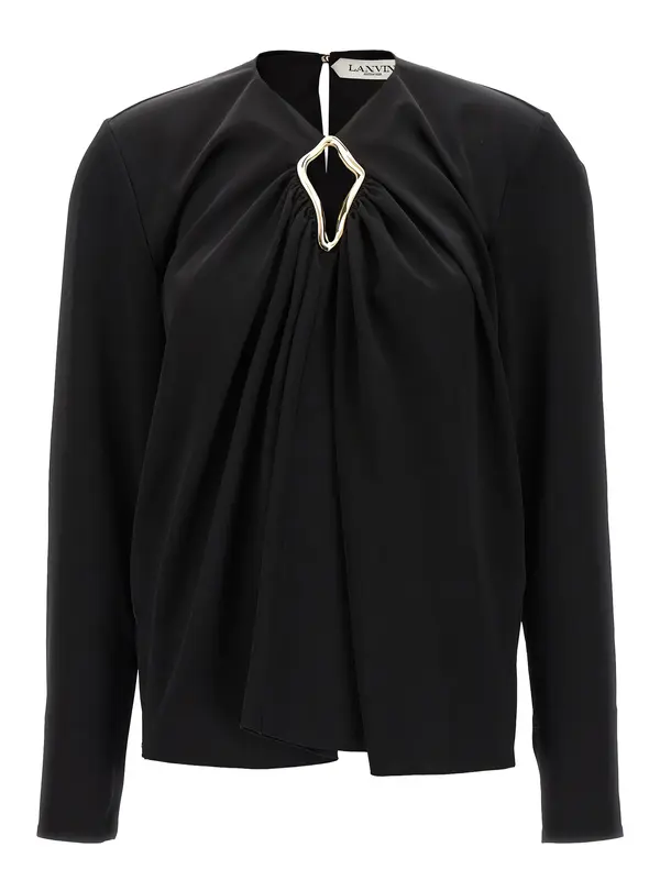 LANVIN Metallic Detail Blouse - Black
