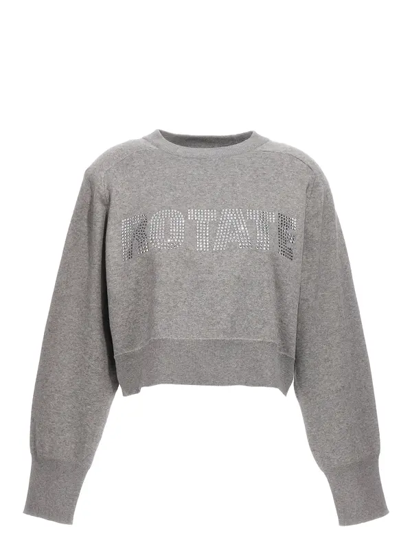 Remain Birger Christensen Firm Knit Cropped Sweater - Gray
