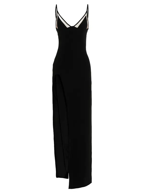 David Koma Open Leg Cami' Long Dress - Black