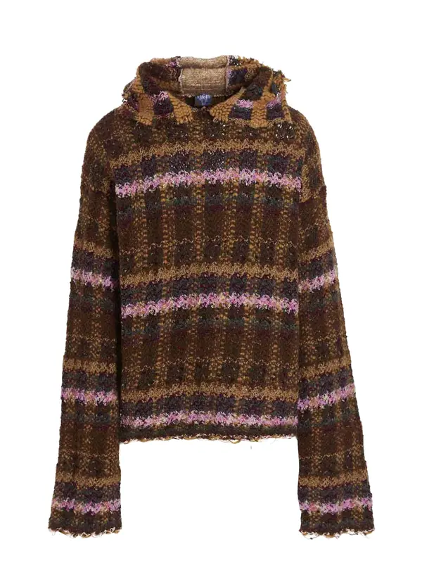 VITELLI Knitted Giant Hooded Sweater - Multicolor
