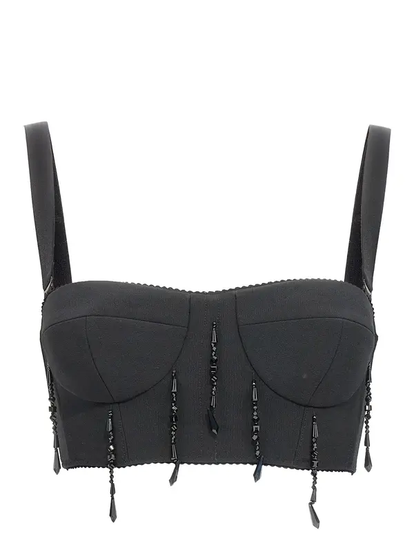 19:13 DRESSCODE Bead Bustier Top - Black