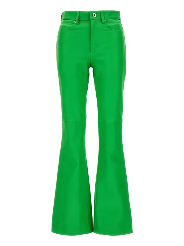 J.W.ANDERSON Leather Bootcut Trousers - Green