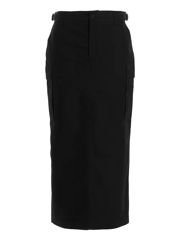Wardrobe.NYC Cargo’ Midi Skirt - Black