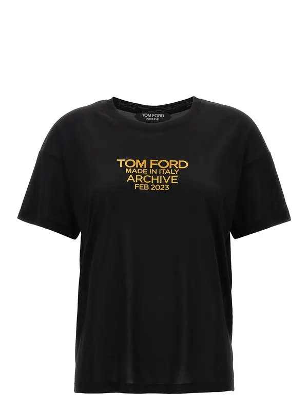 TOM FORD Logo Print T-shirt - Black
