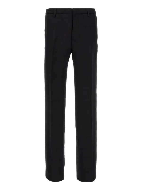 Etro Check Wool Trousers - Black