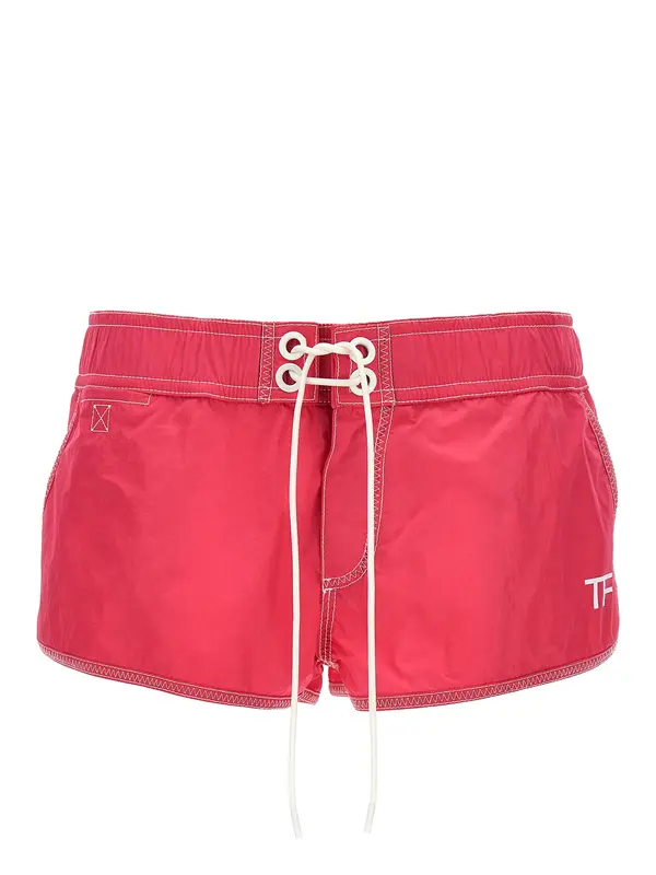 TOM FORD Logo Nylon Shorts - Fuchsia