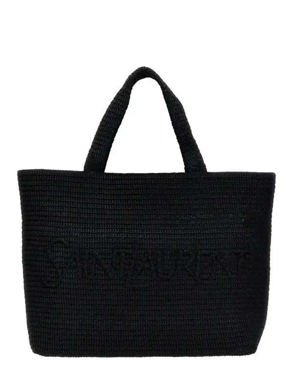 Saint Laurent Rafia' Tote Bag - Black
