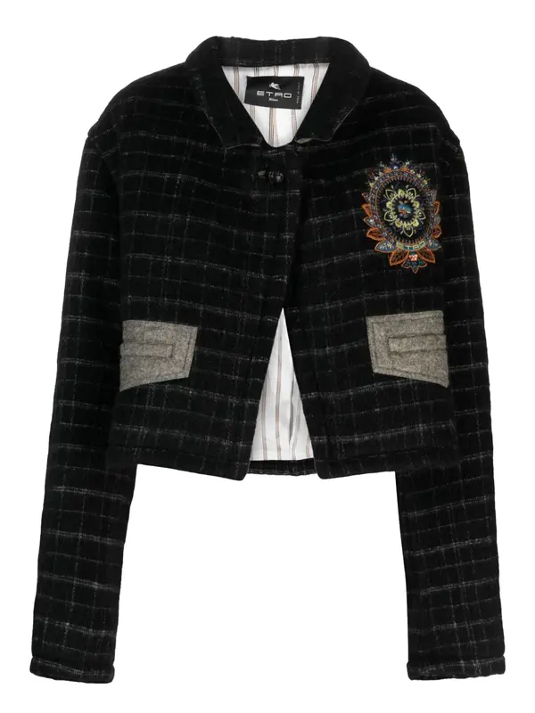 Etro Wool-blend Cropped Jacket - Black