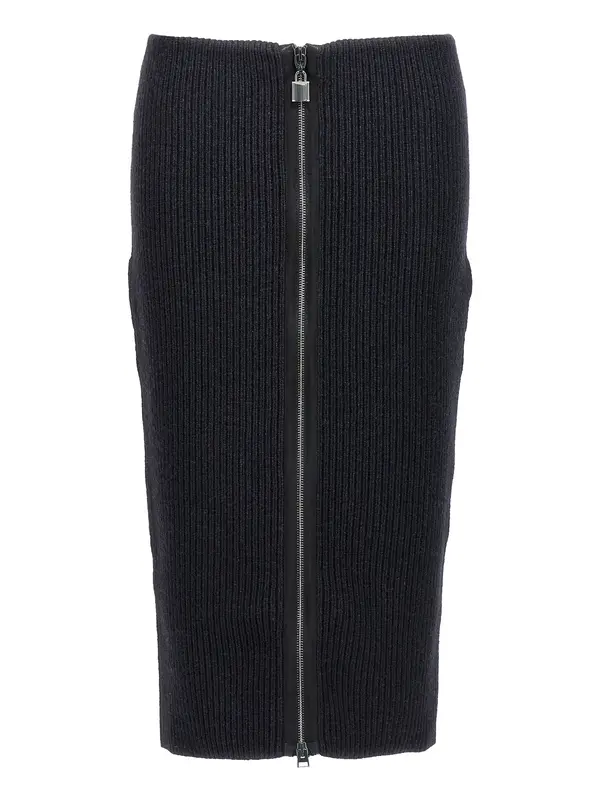TOM FORD 5gg Ribbed Knit Skirt - Black