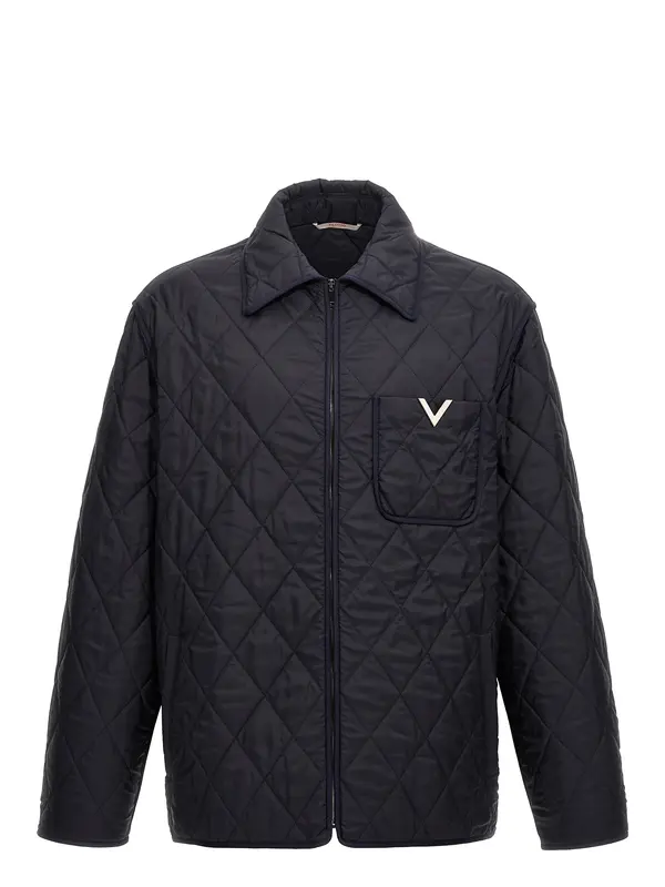 Valentino Garavani V Detail' Quilted Jacket - Blue