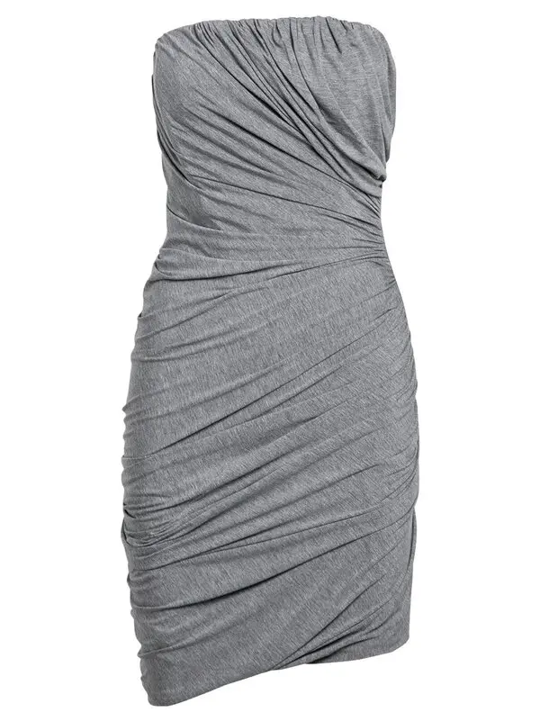 Attico Draped Viscose Mini Dress - Grey