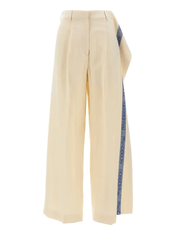 J.W.ANDERSON Logo Band Wide Leg Pants - Beige