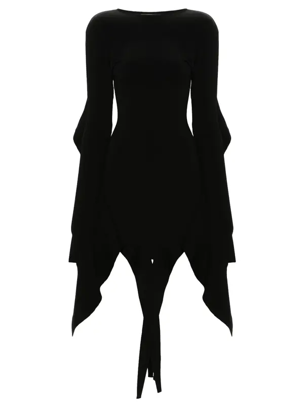 MUGLER Asymmetric Mini Dress - Black