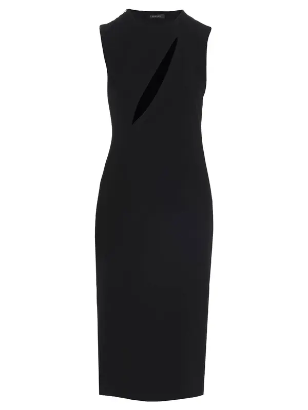 Versace Cut Out Midi Dress - Black
