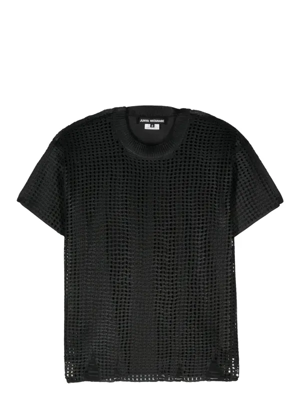 Junya Watanabe Open Knit Crewneck T-shirt - Black