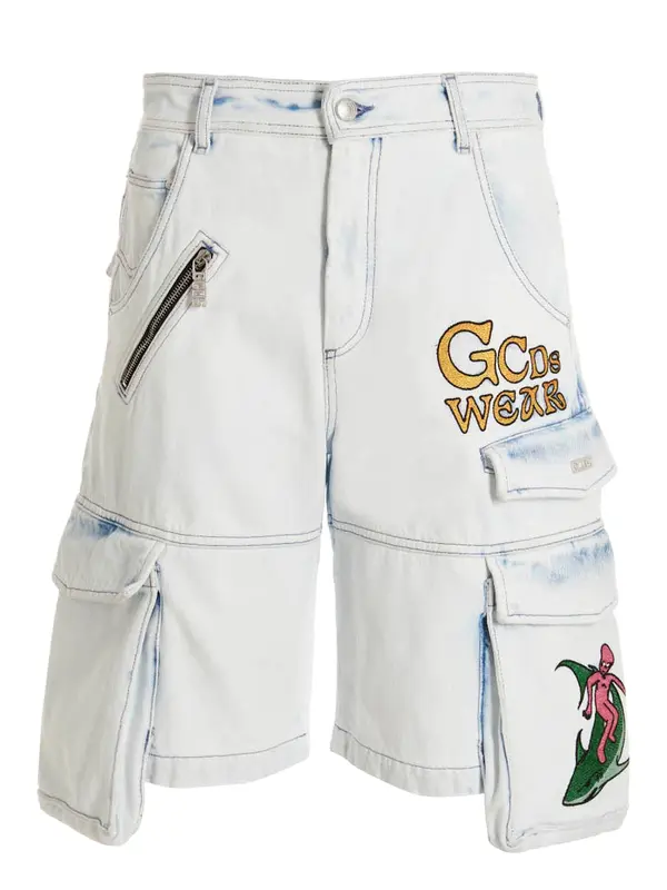 Gcds Ultracargo' Bermuda Shorts - Light Blue
