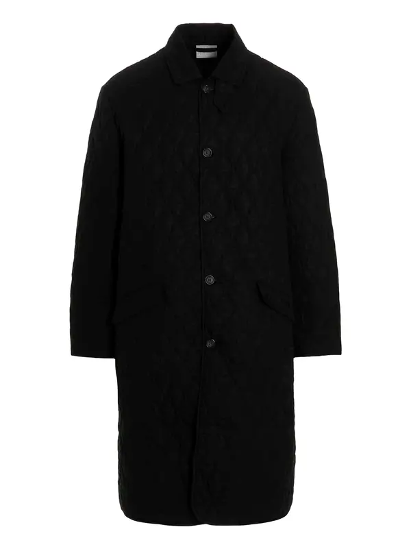 VTMNTS Quilted Hunter Long Coat - Black