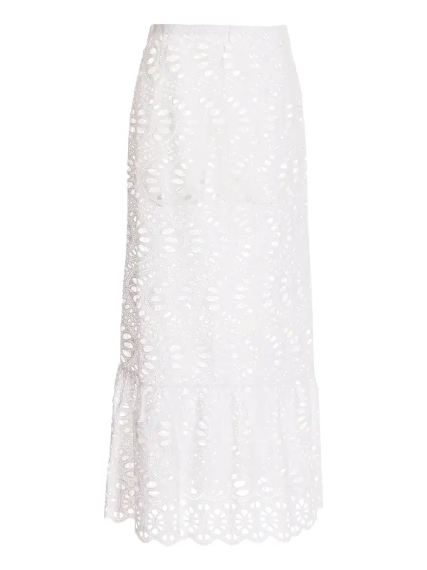 Giambattista Valli Macramé Maxi Skirt - White
