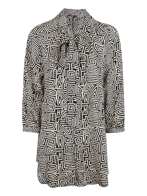 OBIDI Printed Silk Shirt - Beige