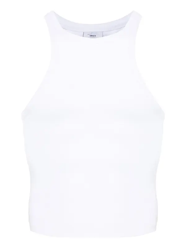 Vetements Logo Cotton Tank Top - White