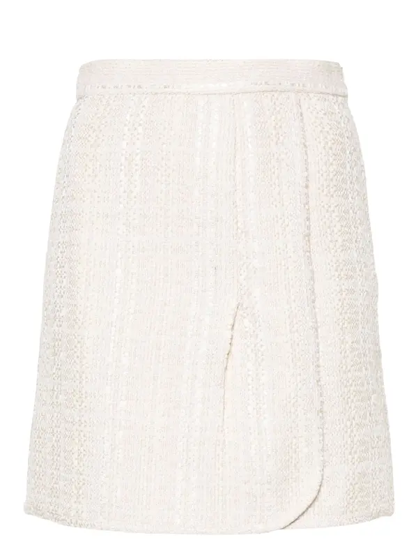 IRO PARIS Cotton-blend Wrap Mini Skirt - Beige