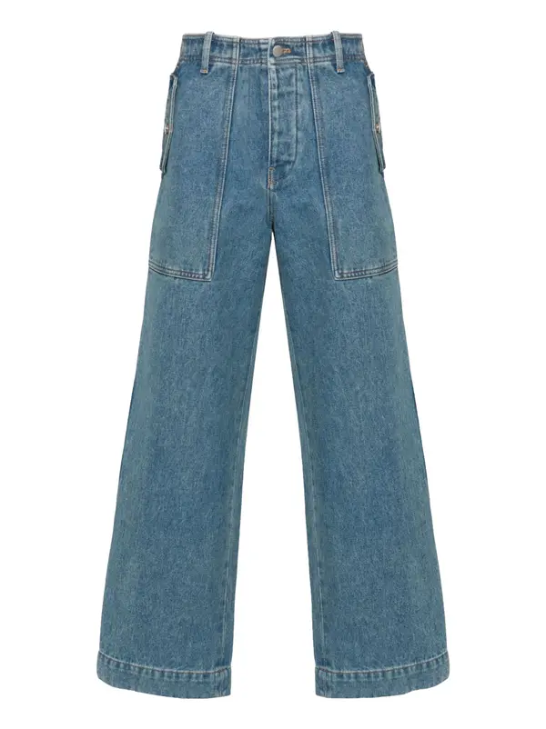 Maison Kitsuné Workwear Denim Jeans - Clear Blue