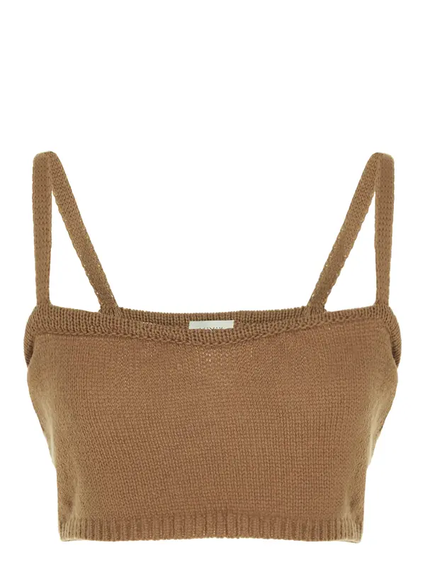 MIXIK Ailen' Knit Top - Beige