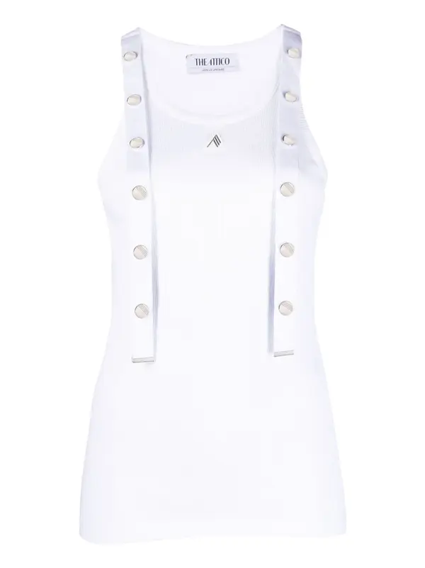 Attico Ribbed Tank Top - White